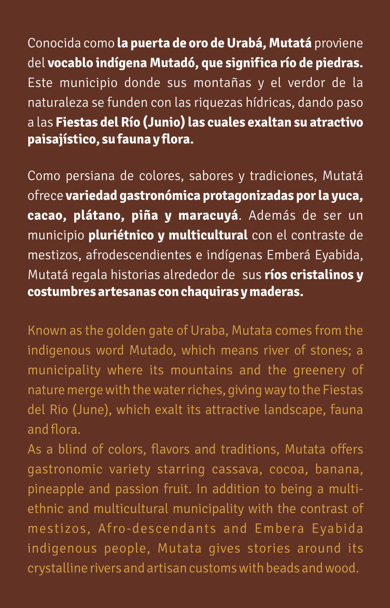 Municipio de Mutata - Corporación Turística Urabá Darien Caribe